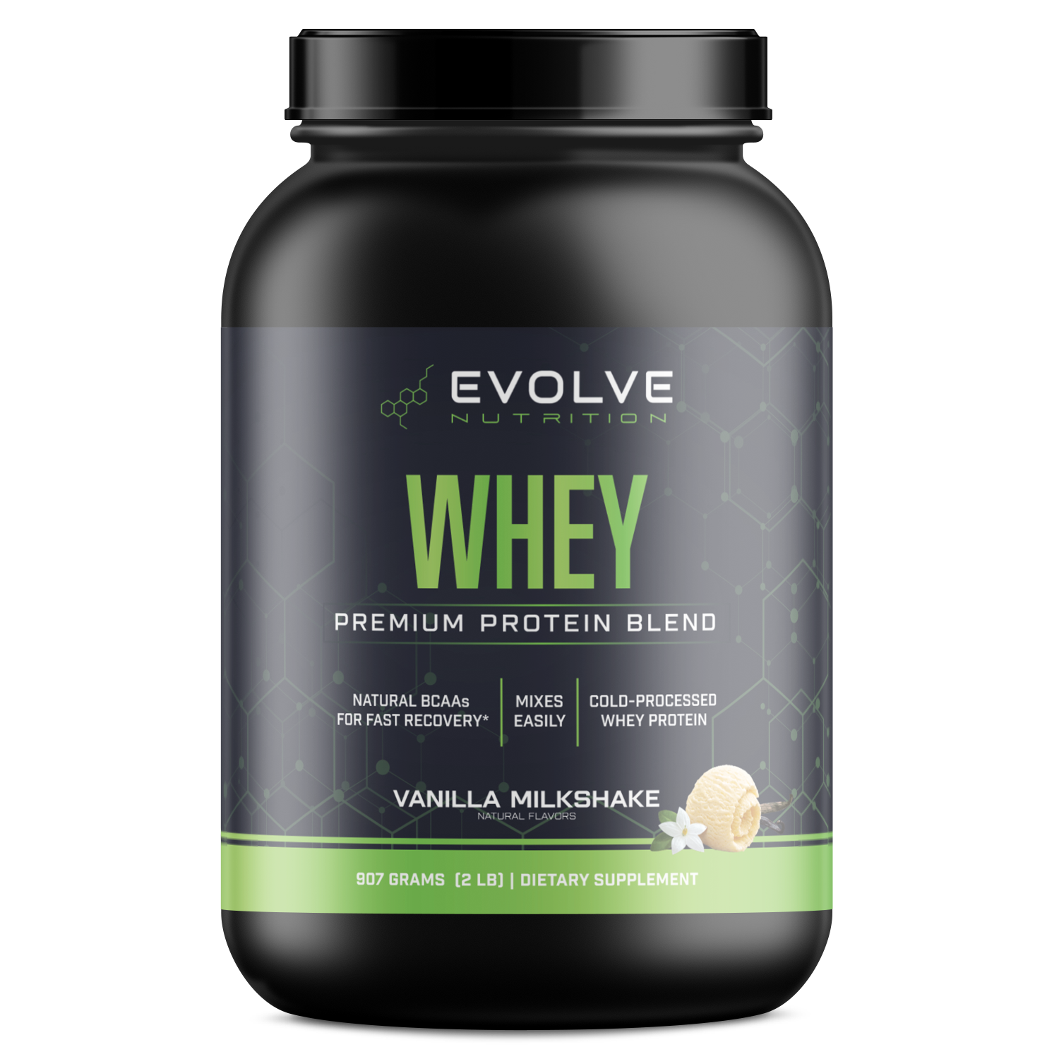 Whey (Premium Protein Blend Vanilla Milkshake) - 2LB - EVOLVE Nutrition